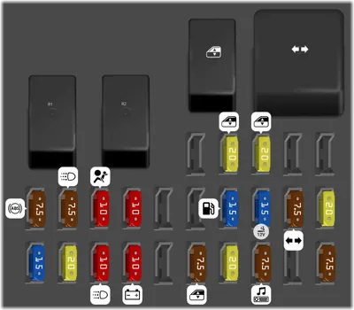2000 Honda Civic 7th Gen Sedan G7 fuse box diagram - StartMyCar